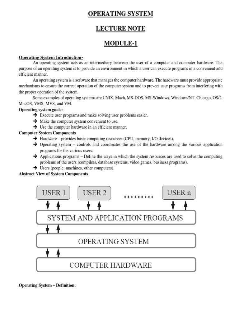 Operating System Lecture Note Module-1 | PDF | Operating System | Process (Computing)