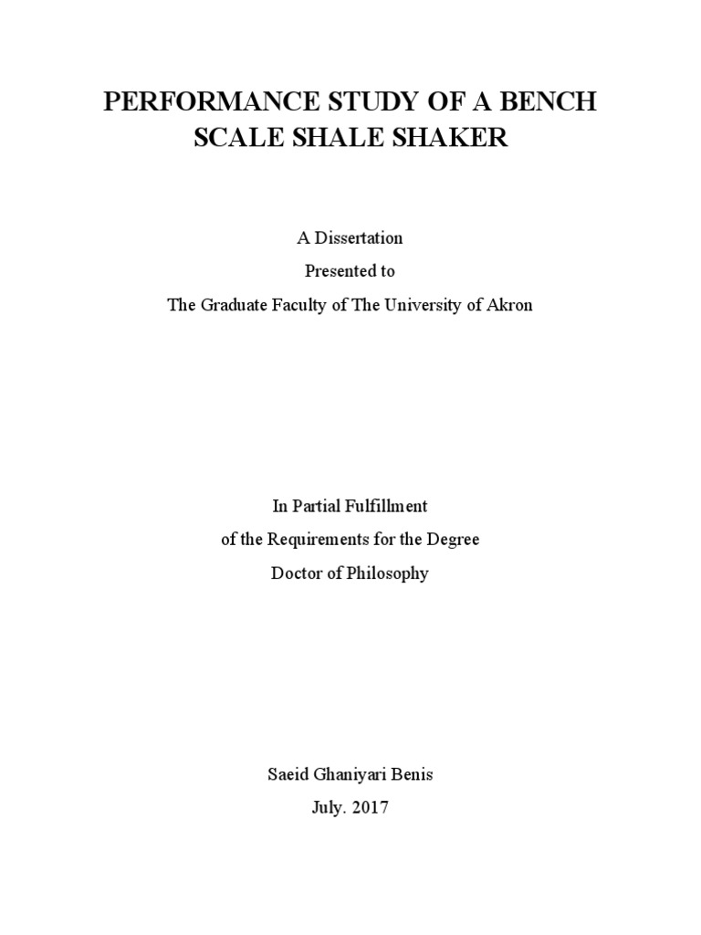 Performance Study of A Bench Scale Shale Shaker (PDFDrive) | PDF ...