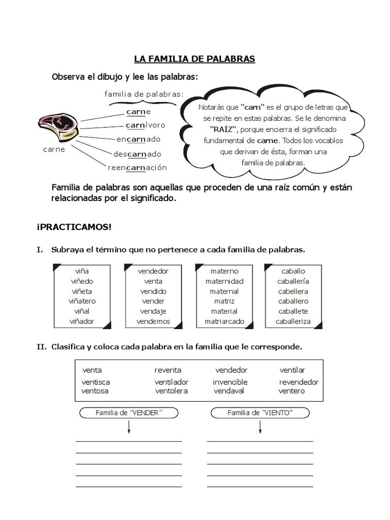 Familia de Palabras | PDF