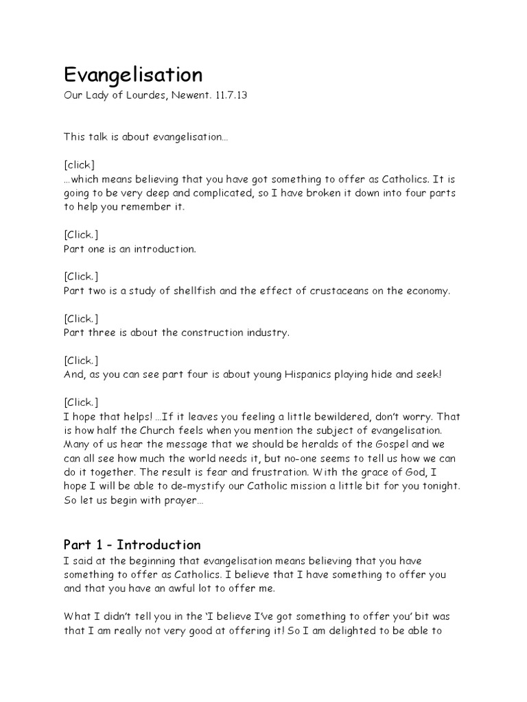Evangelisation | PDF | Religion & Spirituality