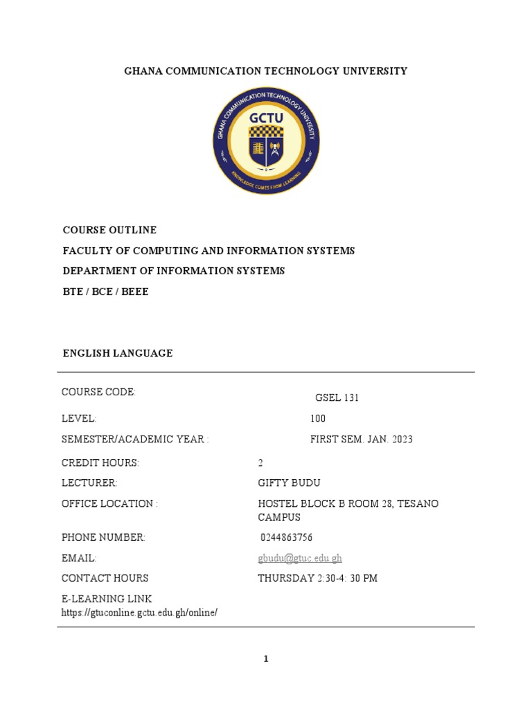 Course Outline Bte Bce Bee Jan 2023 | PDF | English Language ...