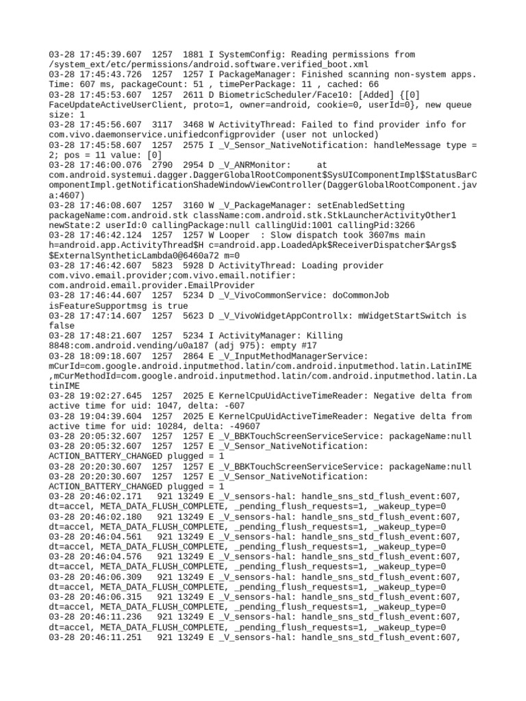 Android Permissions and App Status Logs | PDF | Computing | Software Development