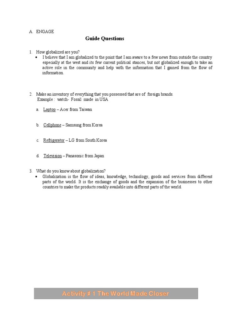 Module 1 Activities GECCON | PDF | Online And Offline | Globalization