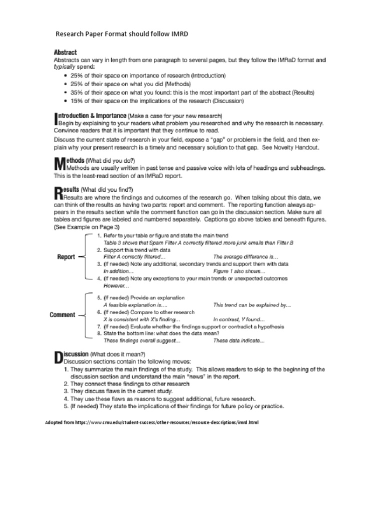 IMRaD Template | PDF