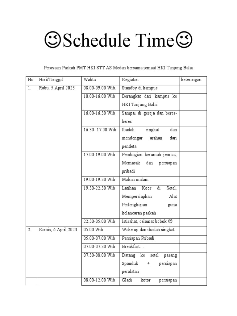 Schedule Time 2023 | PDF