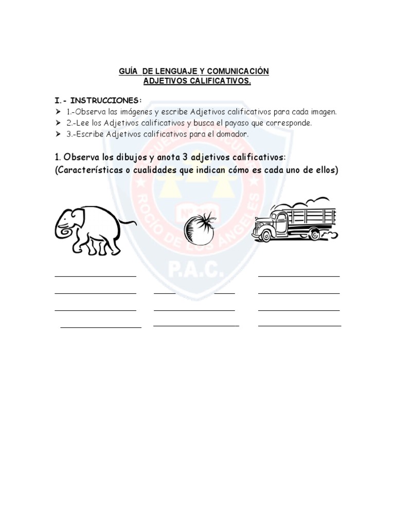 Guía de Adjetivos para Niños | PDF | Adjetivo | Semántica