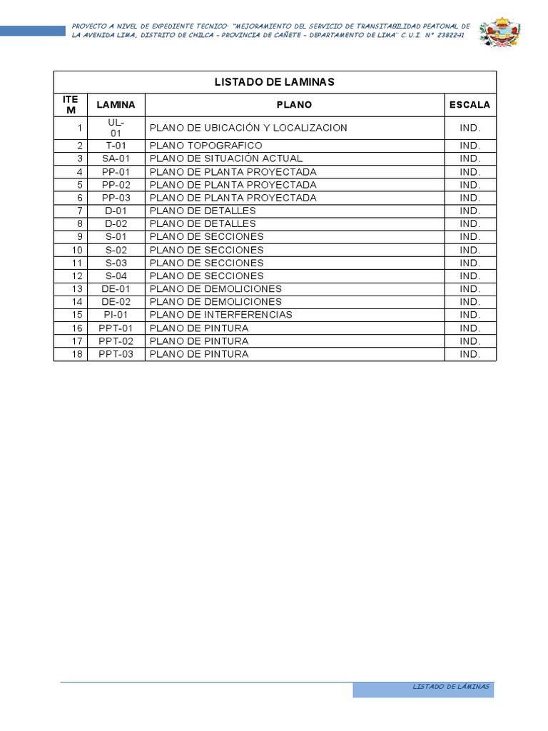 Listado de Planos | PDF