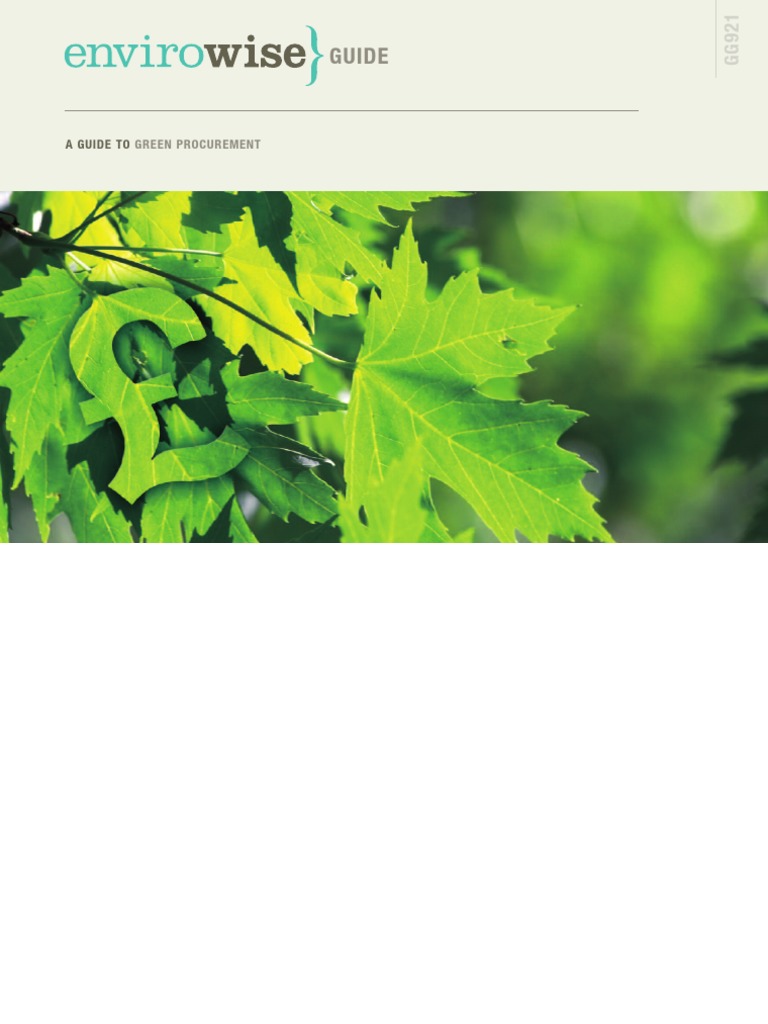 A Guide To Green Purchasing | PDF | Life Cycle Assessment | Procurement