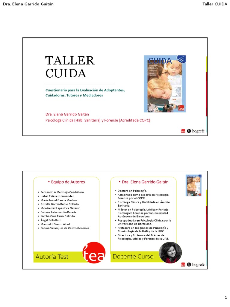 Taller Cuida | PDF | Teoría de apego | Autoestima