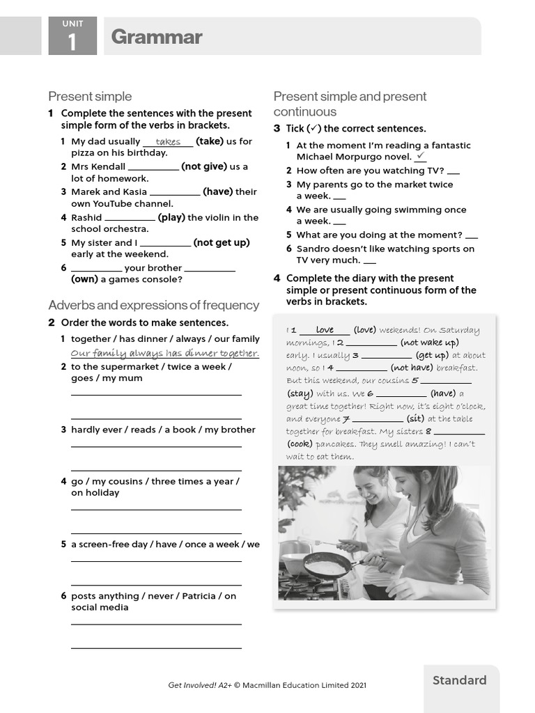 GI A2PLUS U1 Grammar Standard | PDF | Syntax | Grammar