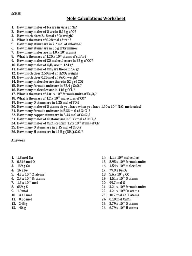 3) WS and KEY Mole Calculation | PDF