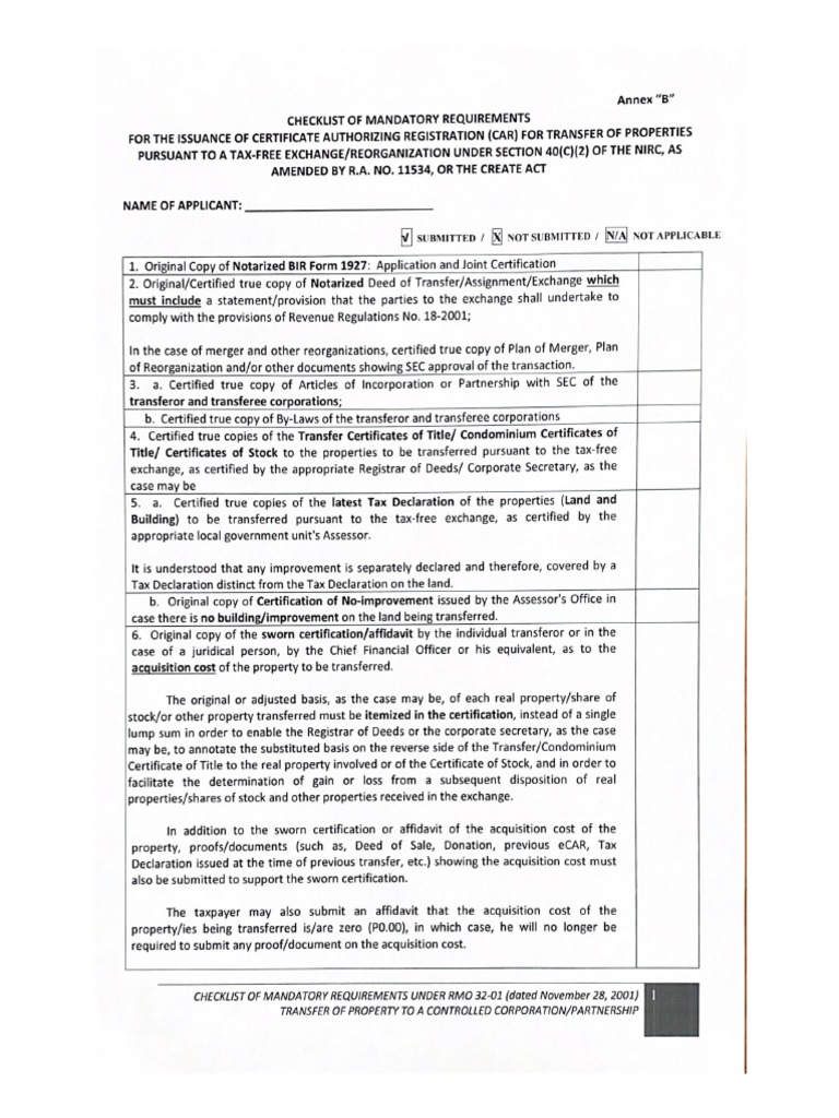 RMC No. 19-2022 Annex B | PDF