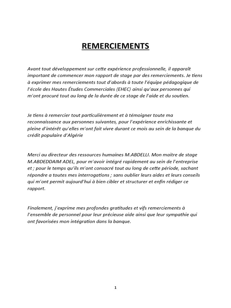 RAPPORT DE STAGE Master 1 | PDF | Virement bancaire | Banques