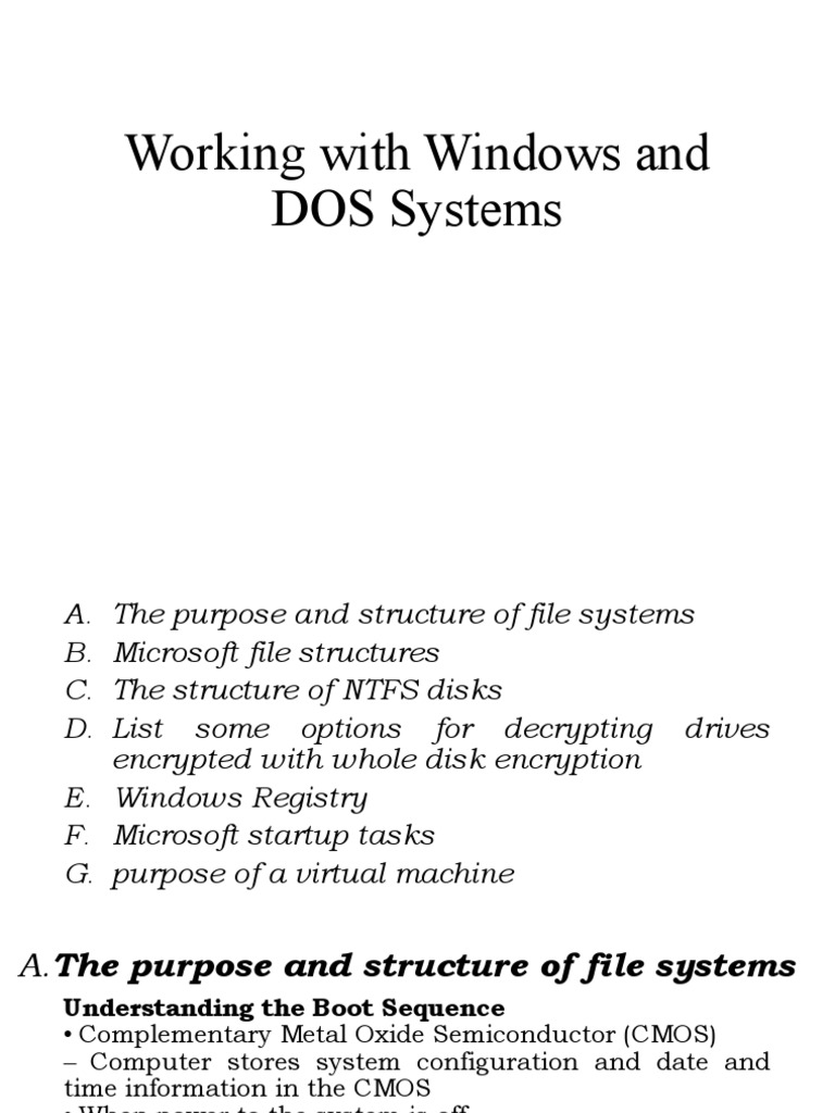 Working With Windows and DOS Systems | PDF | Windows Registry | Computer File