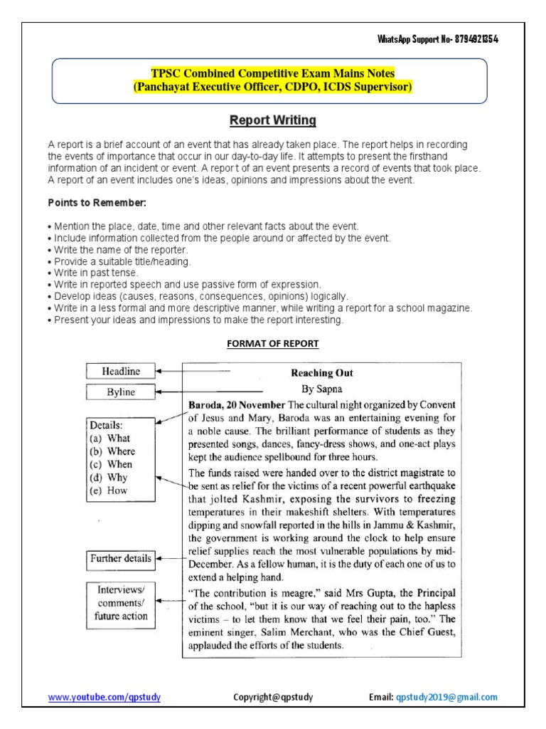 Report Writing-Combined Mains | PDF | Literacy