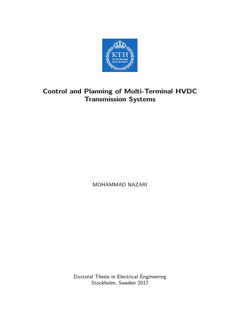 Control and Planning of Multi-Terminal HVDC Transmission Systems | PDF ...