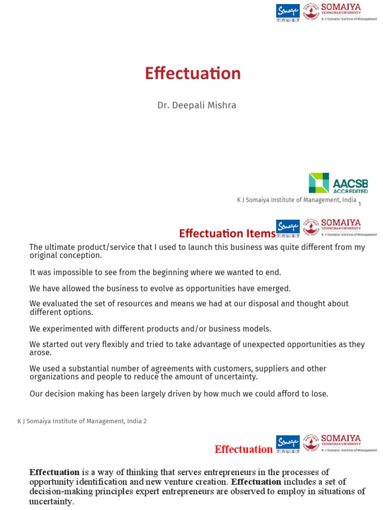 4 Effectuation | PDF | Entrepreneurship | Decision Making