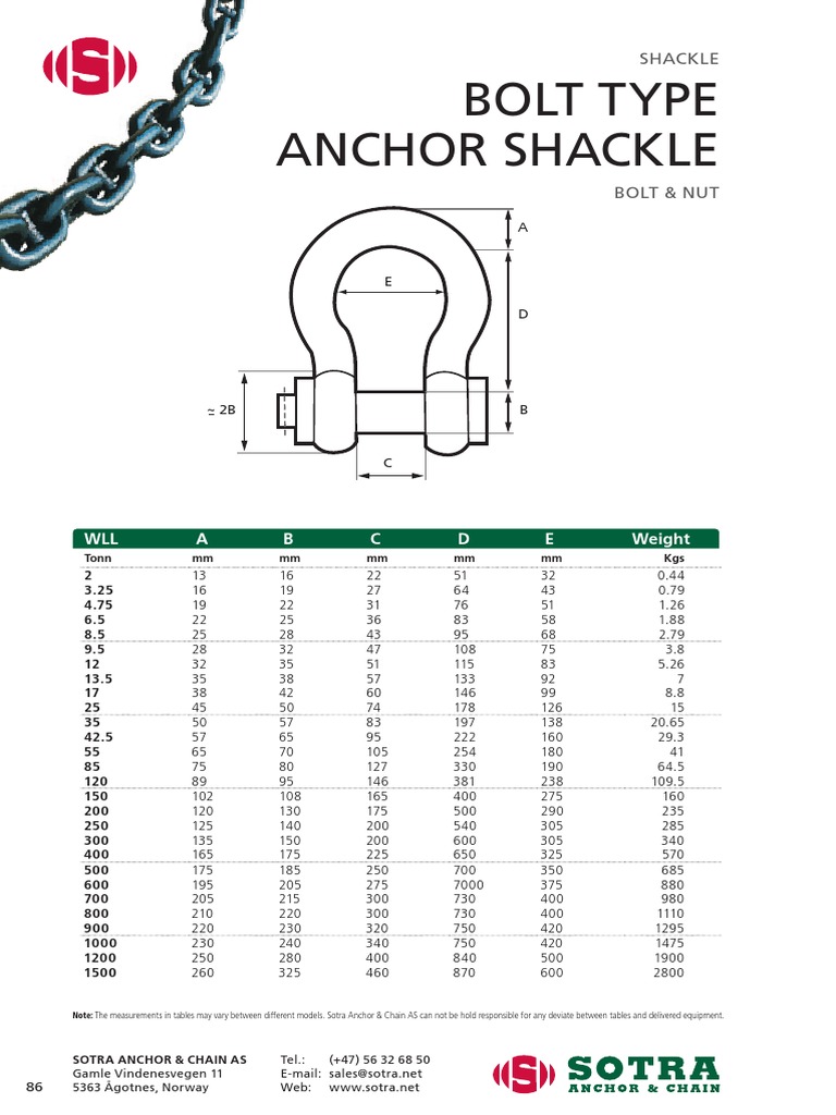 Bolt Type Anchor - Shackle | PDF | Manufactured Goods