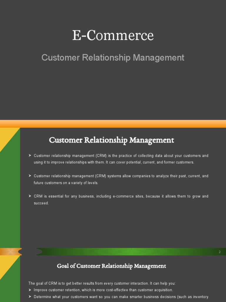 E-Commerce: Customer Relationship Management | PDF