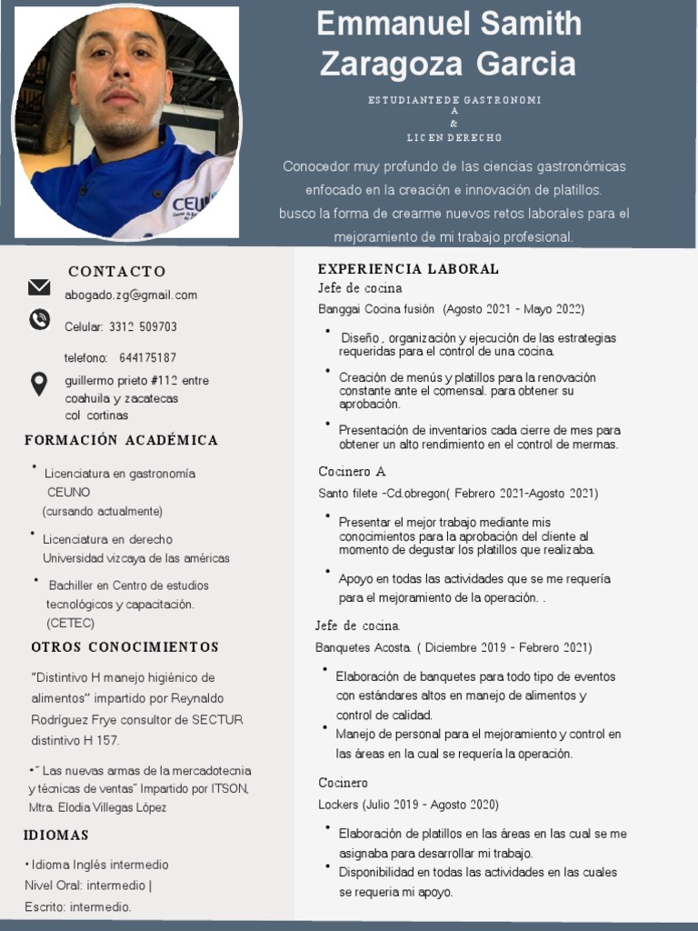 CV Emmanuel Samith Zaragoza Garcia | PDF