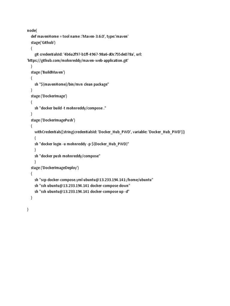 JenkinsDocker Pipeline Script | PDF