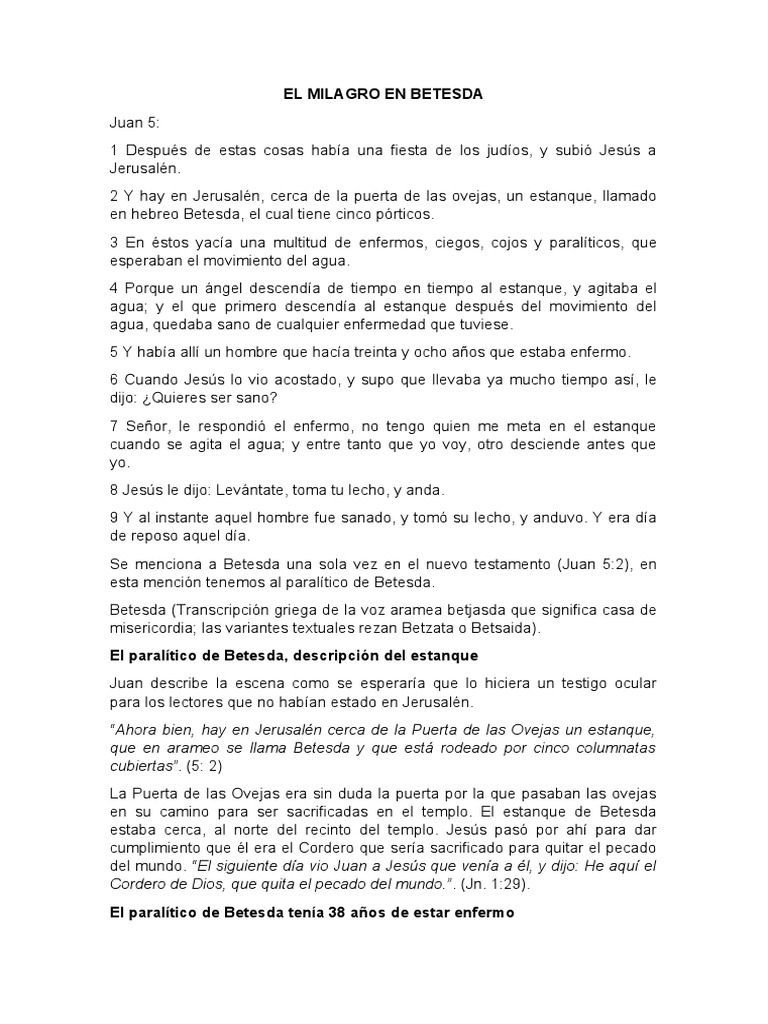 El Paralitico de Betesda | PDF | Jesús