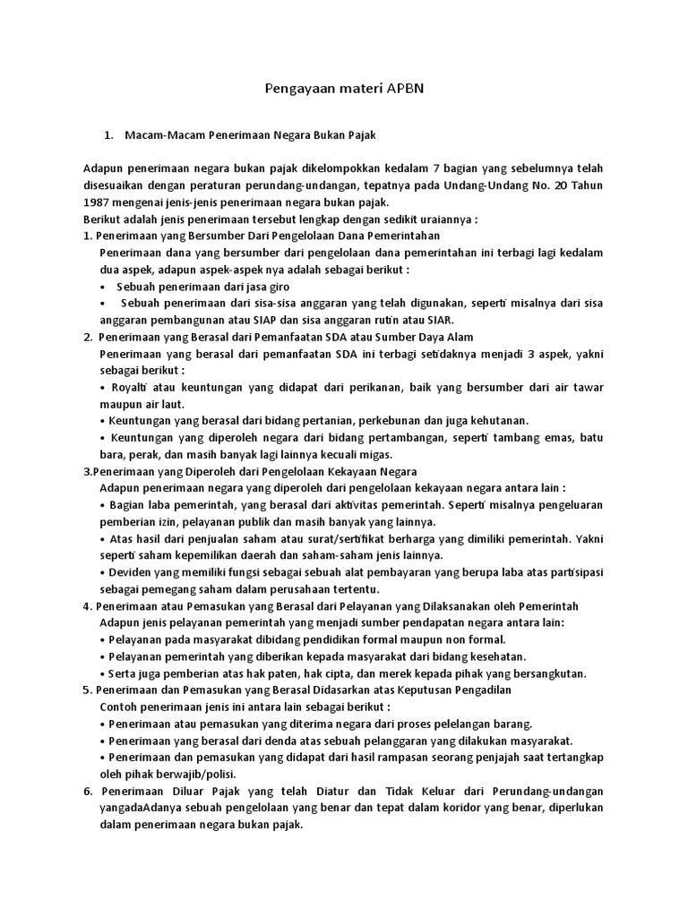 Pengayaan materi APBN | PDF