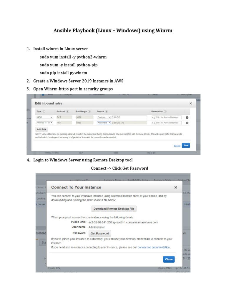 Ansible Playbook (Linux - Windows) Using Winrm | PDF | Microsoft Windows | Sudo