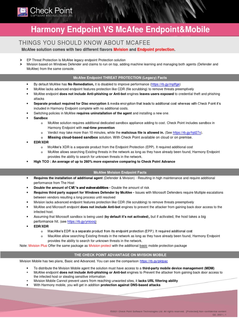 Mcafee Competitive Cheat Sheet Pdf Antivirus Software Cyberspace