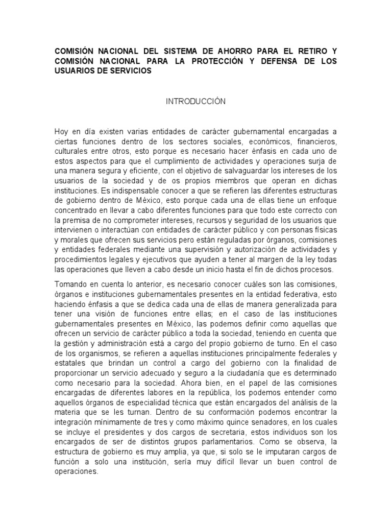 Consar - Condusef | PDF | Institución | Gobierno