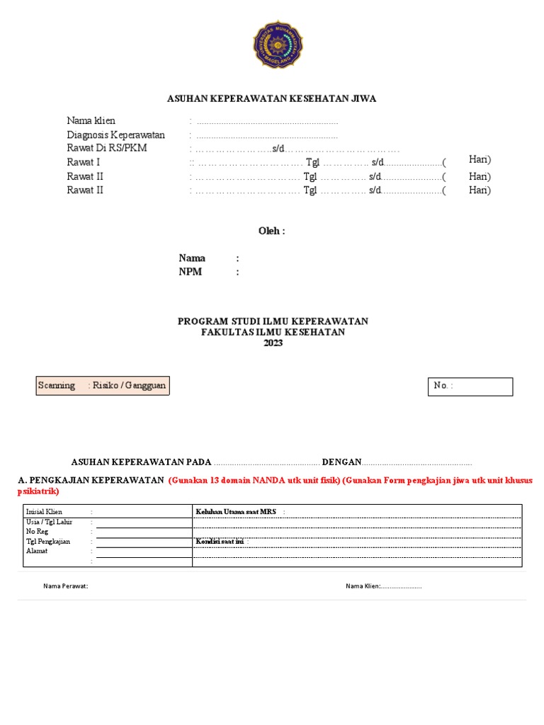 Form Askep Gangguan (RSU - RSJ) | PDF