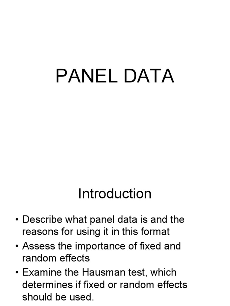 Introduction To Panel Data | PDF | Fixed Effects Model | Ordinary Least ...