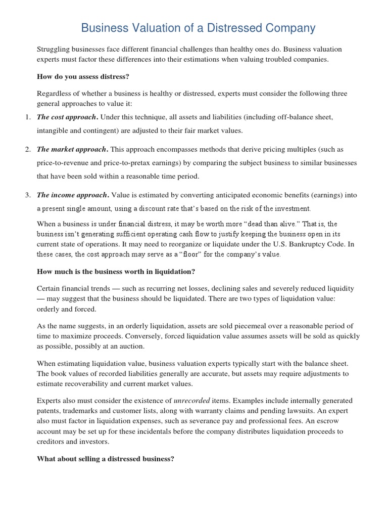 Business Valuation | PDF | Valuation (Finance) | Business Valuation