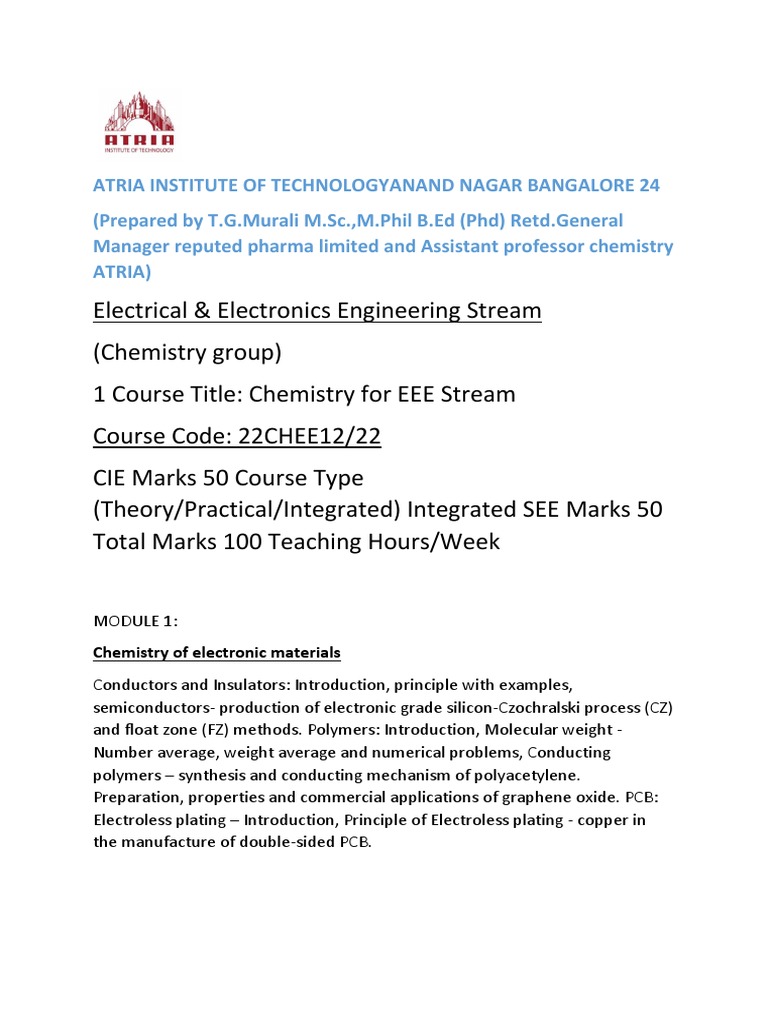 Module1 EC Notes | PDF | Polymers | Electrical Resistivity And Conductivity