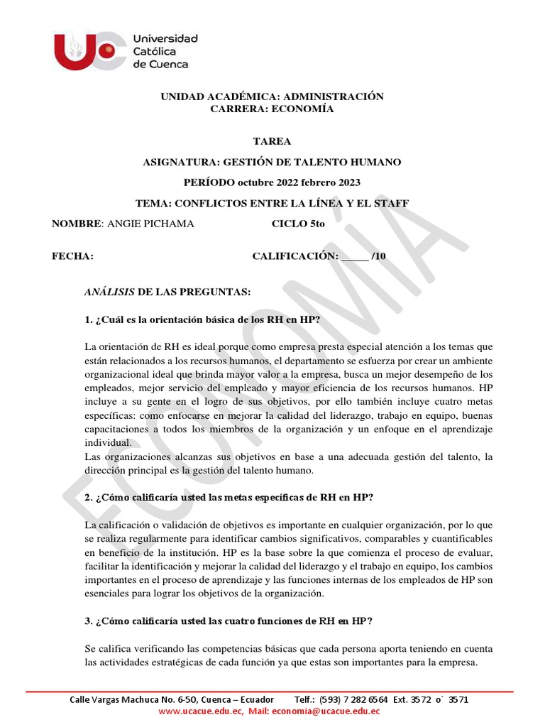 ANÁLISIS INDIVIDUAL CASO HP (1) Angie Pichama | PDF | Gestión del ...