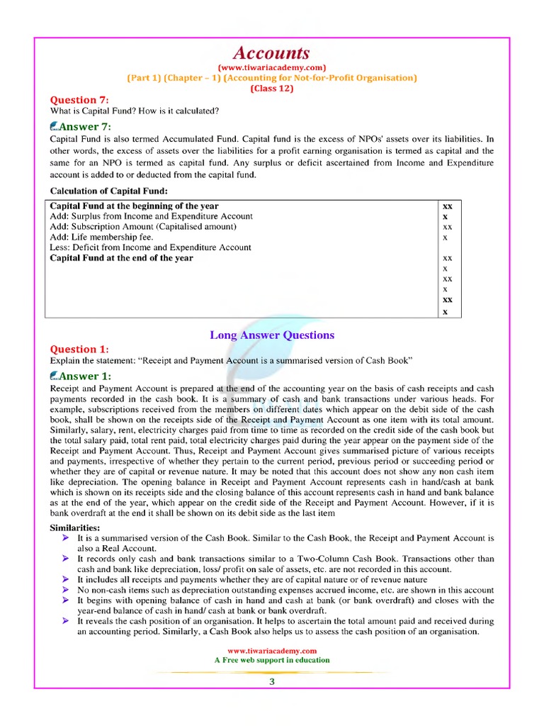 Class 12 Part 1 Chapter-1 Accounting For Not-for-Profit Organisation ...