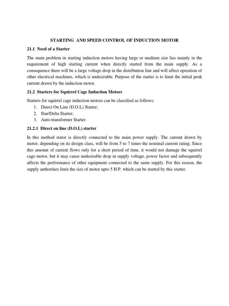 Induction Motor Starting Methods | PDF | Electric Motor | Transformer