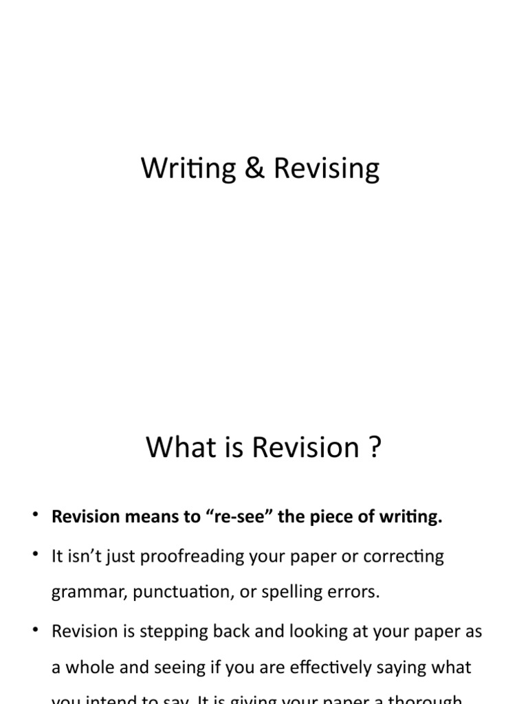 Understanding the Revision Process | PDF | Essays | Word