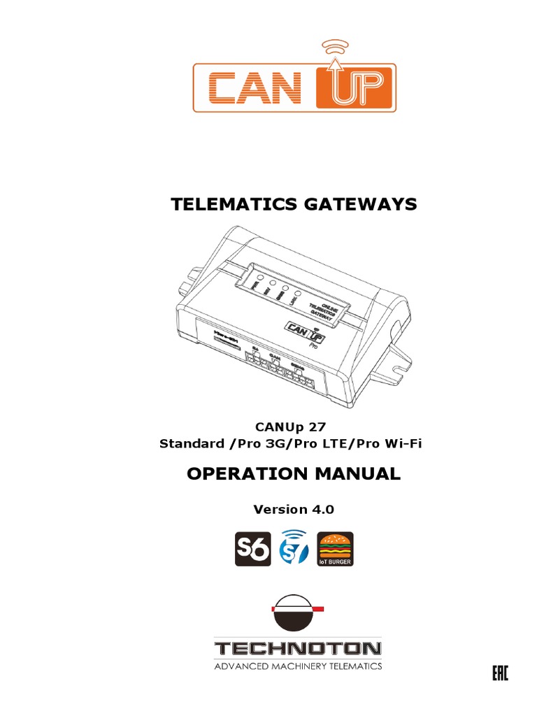 Telematics Gateways: Canup 27 Standard /pro 3G/Pro Lte/Pro Wi-Fi | PDF ...
