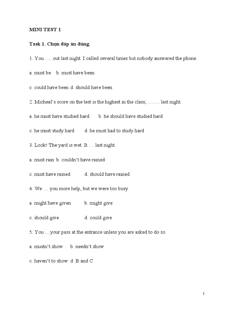 Mini Test 1 Pdf