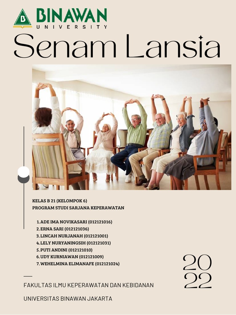 Senam Lansia: Fakultas Ilmu Keperawatan Dan Kebidanan Universitas ...