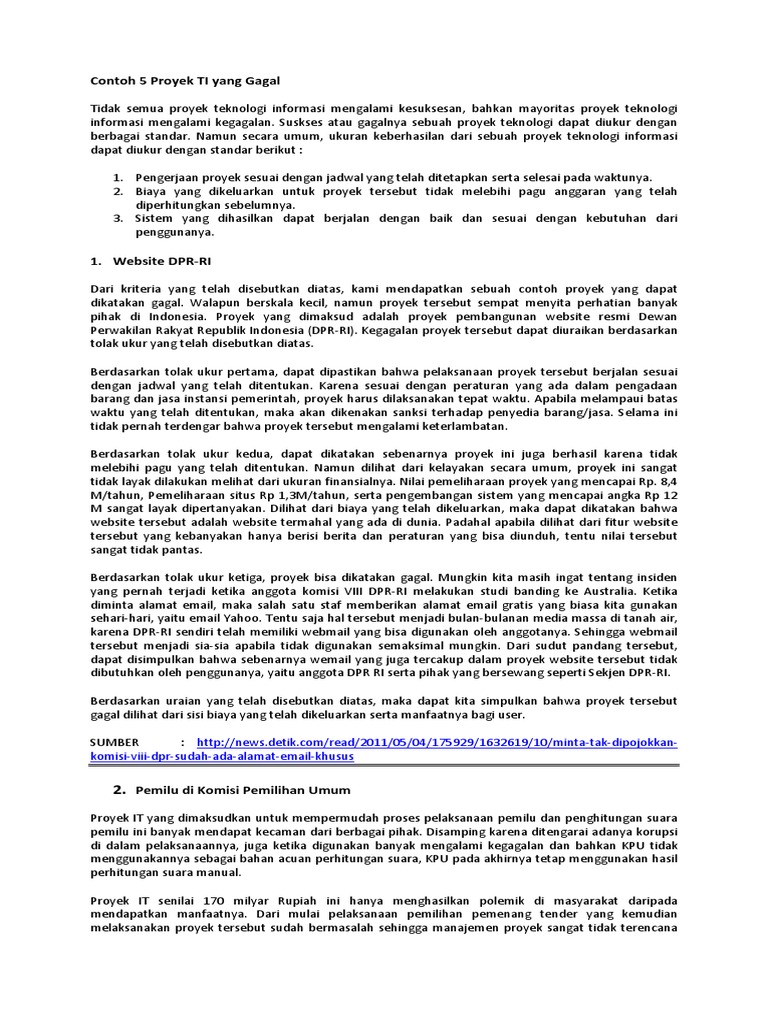 Contoh-5-Proyek-TI-Yang-Gagal | PDF