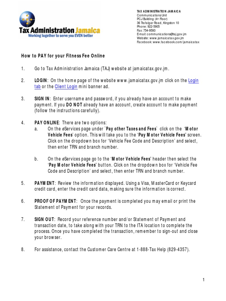 How To PAY For Your Fitness Fee Online: Login Tab Client Login | PDF ...