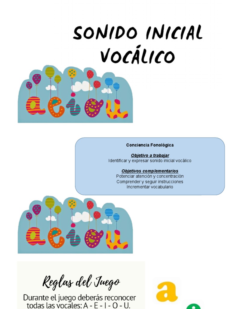 Sonido Inicial Vocálico Pdf