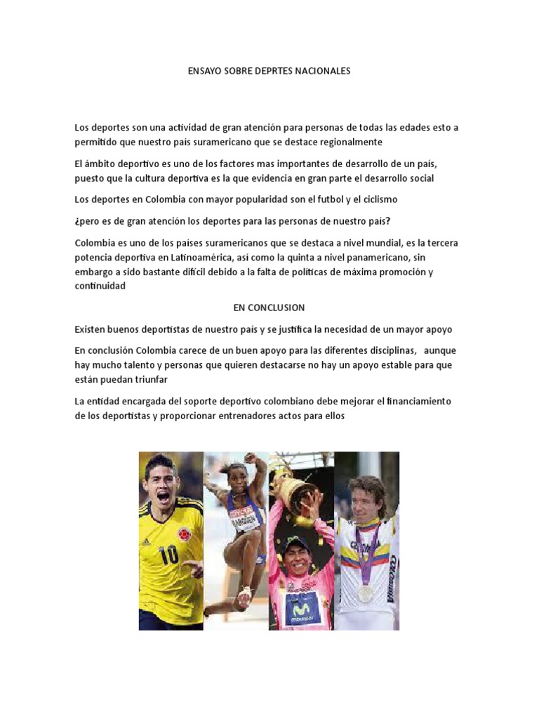 ENSAYO SOBRE DEPORTES NACIONALES (1) | PDF