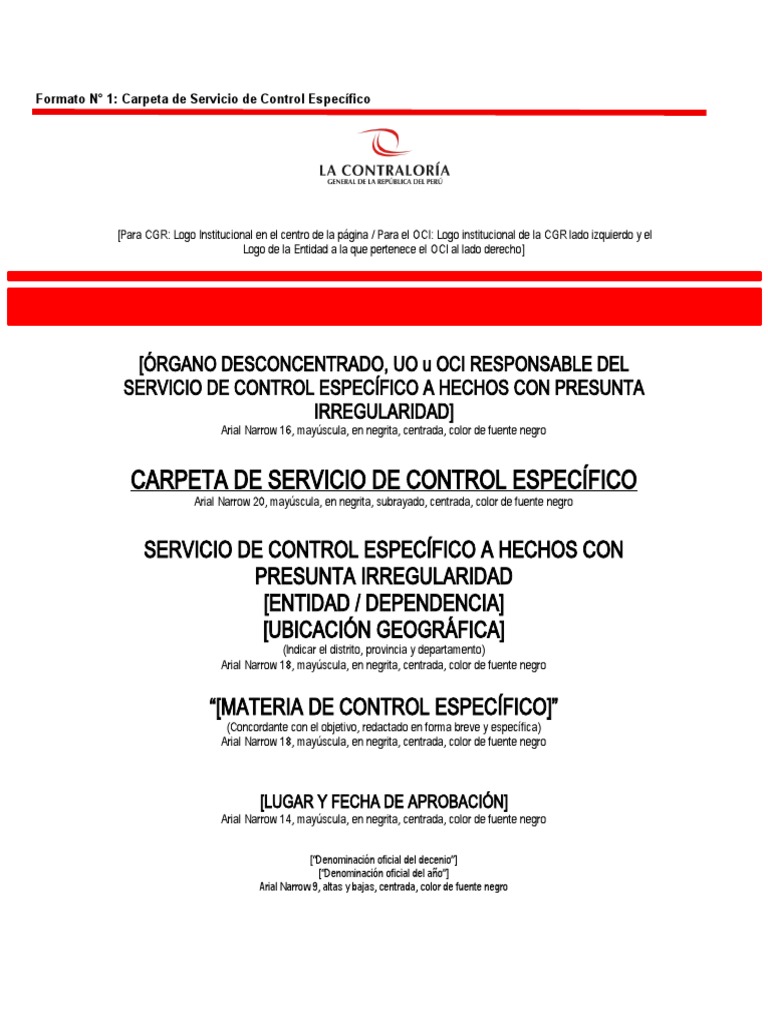 Modelo Carpeta de Control CGR | PDF