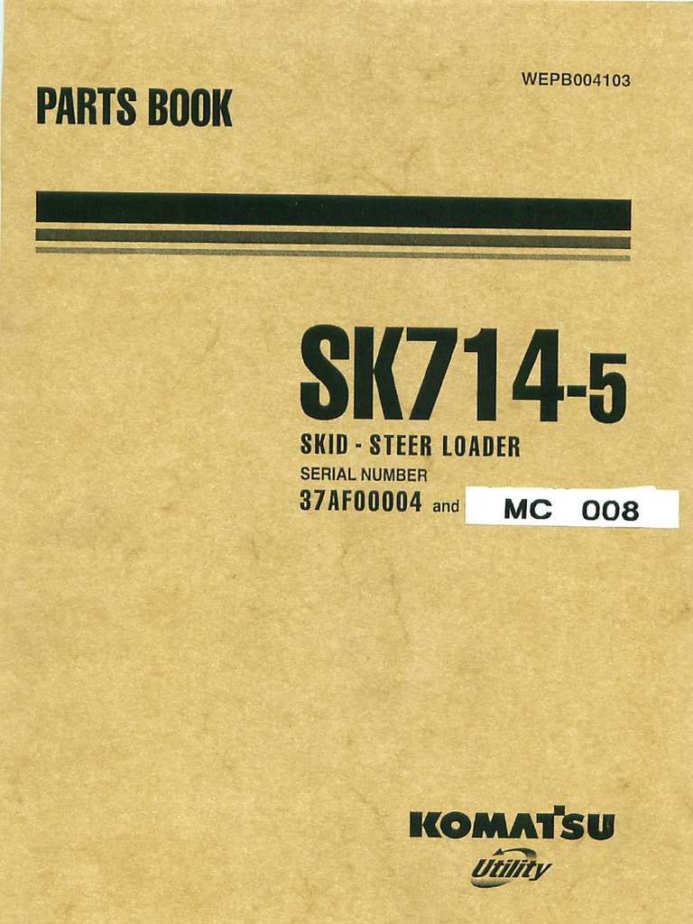 Minicargadora Komatsu SK714-5 | PDF