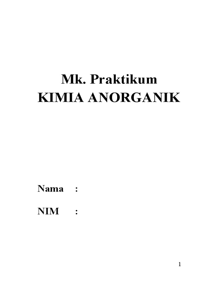 Praktikum Kimia Anorganik | PDF | Sains & Matematika