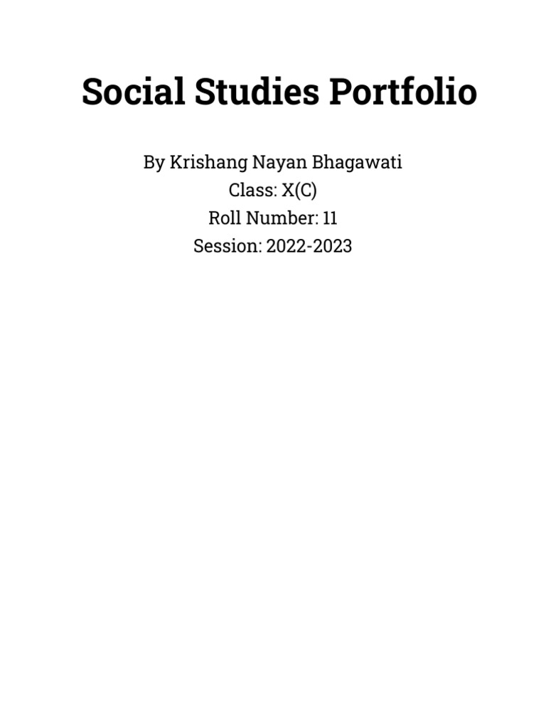 Social Studies Portfolio | PDF