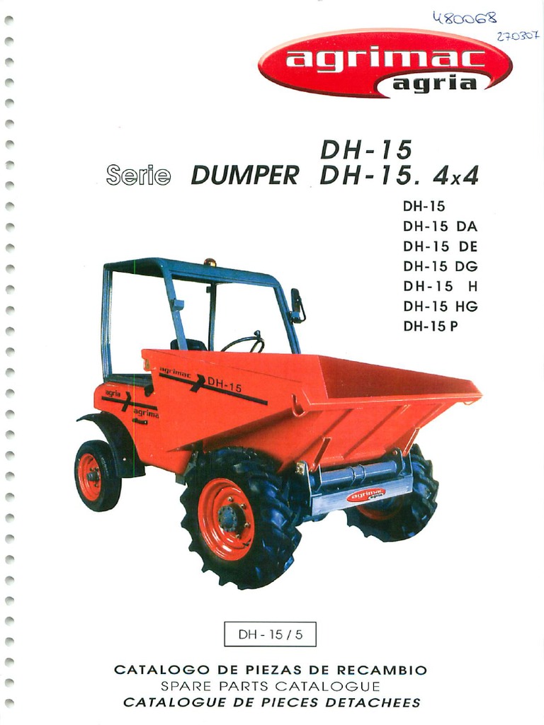 Dumper Agria DH15-DH15 4X4-DH15-DH15DA-DH15DE-DH15DG-DH15H-DH15HG-DH15P ...